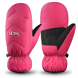 MCTi Women's Goose Down Mittens Waterproof Touch Screen Packable Ultra Light Snow Mitts