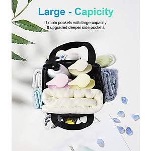 Shower Caddy,2 Pcs Mesh Shower Caddy Portable for College Dorm with 8-Pockets Large Capacity,Shower Bag for Bathroom Hanging Quick Dry,Essentials for Beach Gym Swim Camp Travel,2 Handles 1 Hook