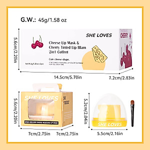 2PCS Cheese Design Cute Makeup PH Lip Balm&Lip mask, Color Changing Lipstick, Light Pink Lipstick, Magic Lipstick with Lip Brush, Pink Lip Balm Lip Gloss for Girls Pink Lips(#2)