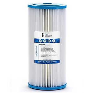 Sediment Pleated Water Filter City or Well Water, Washable 4.5" x 10", 30 Micron