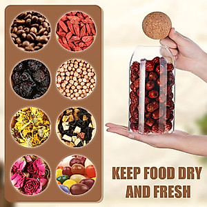 3 Pcs Glass Jar Storage Container with Ball Cork Decorative Round Organizer Bottle Sealed Canister Jar with Airtight Seal Wooden Lid for Food Coffee Bean Candy Biscuits Spice(800 ML/ 27 Oz)