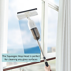 True & Tidy Clean Everywhere Spray Mop Kit Premium Floor Spray Mop - Includes Flat Mop Head, Round Mop Head, Squeegee Mop Head, Refill with Any Cleaning Solution, Machine Washable Mop Pads