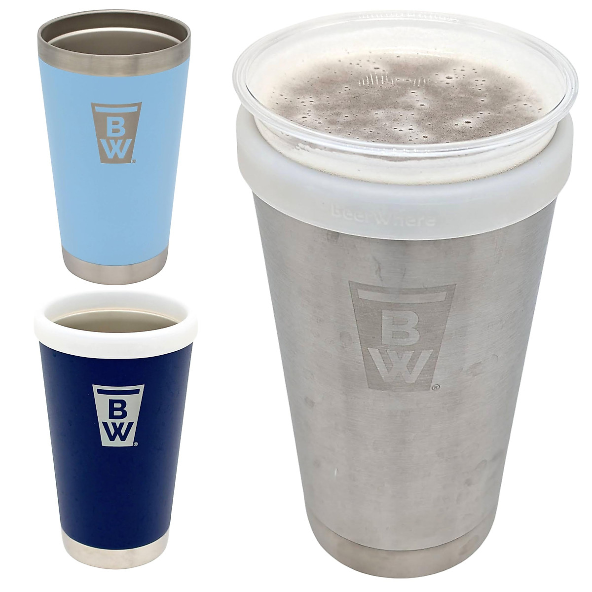6PINT 20 oz. Imperial Pint Tumbler | Pint Glass Cooler | Cooler for 12 oz. to 24 oz. Plastic Cups | Premium Vacuum-Insulated Stainless Steel (Stainless)
