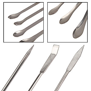 24 Pieces Stainless Steel Lab Spatula Micro Lab Scoop Stainless Steel Micro Spatula for Powders Gel Cap Filler