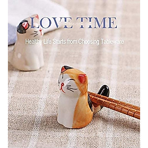 Porcelain Knife Rests Chopstick Rest set, Cat Chopsticks Rest Dinner Spoon Stand Knife Fork Holder, Delightful Cat Shaped Chopsticks Holder - Ideal gift for Mother's Day, Christmas