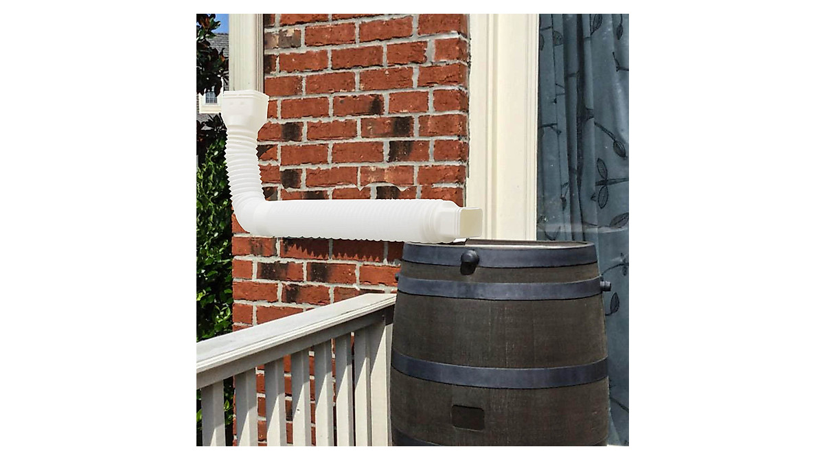 Retractable Rain Gutter Downspout Extender - White