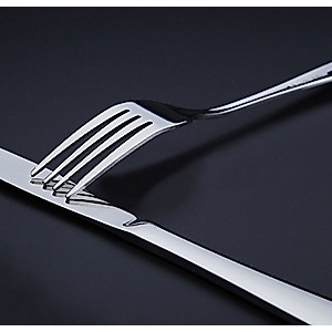 HornTide 12-Piece Flatware Sets Dinner Knife Fork Spoon 3-Piece Place Setting Service for 4 Person Stainless Steel Mirror Polishing