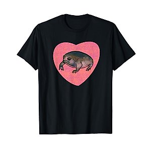 Cute Black Desert Rain Frog Love Heart T-Shirt