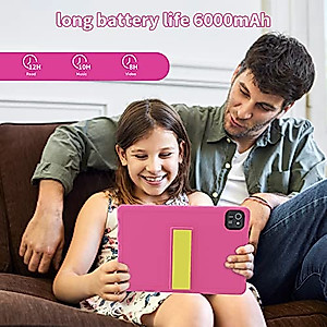 Tablet 10 inch Android 11 Tablet for Kids 2023 Latest Update Processor with3GB+64GB Storage, Dual Cameras, WiFi, Bluetooth, GPS, 512GB Expansion Support, IPS 2.5D (G+G) Full HD Display(Pink)