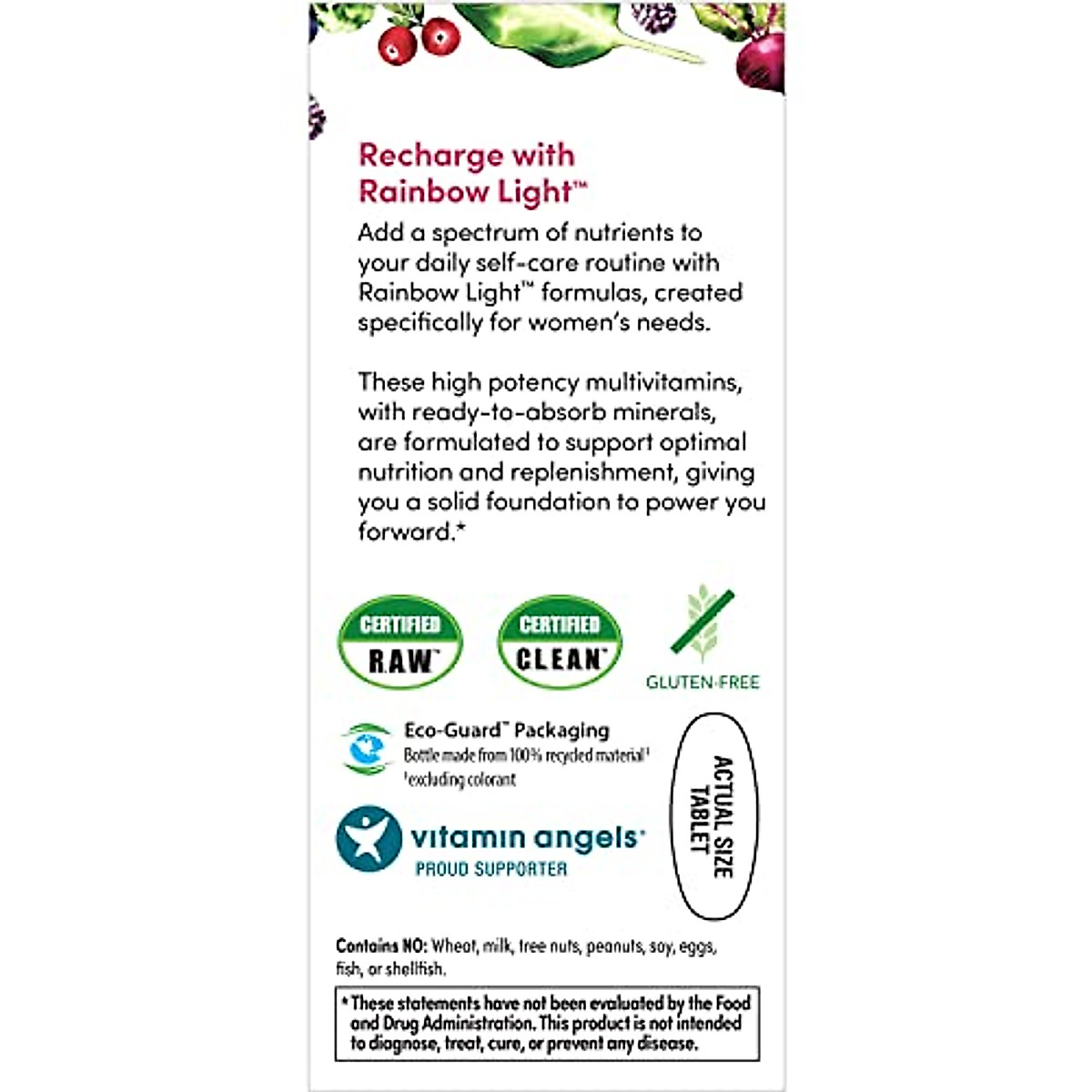 Rainbow Light Womens One High-Potency Daily Multivitamin, Womens Multivitamin Provides High-Potency Immune Support, With Vitamin C, Biotin and Ashwagandha, Vegetarian, 60 Count