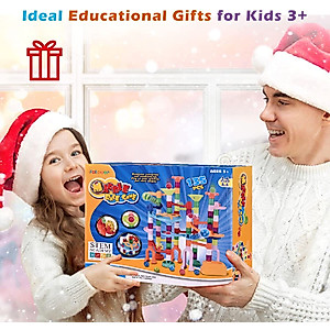 Marble Run, 135pcs Marble Maze Game Construction Building Toys for Kids, Marble Track Race Set STEM Learning Toys Gift for Boys Girls 3 4 5 6 7 8 9 10+