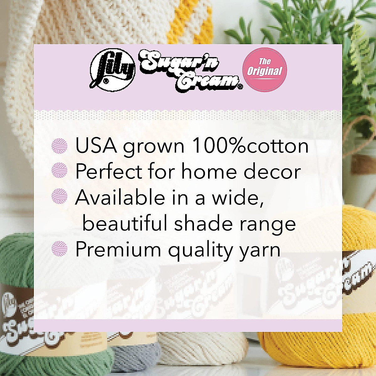 Lily Sugar'N Cream Strawberry Yarn - 6 Pack of 57g/2oz - Cotton - 4 Medium (Worsted) - 95 Yards - Knitting/Crochet