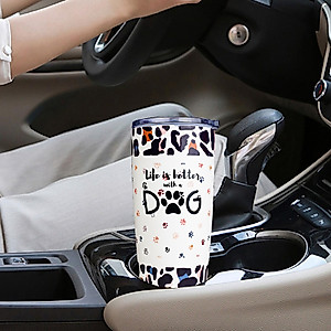 ONEHAUS Dog Mom Gifts For Women - Dog Mom Tumbler Gifts - 20oz Dog Lovers Gifts, Stainless Steel Insulated Tumblers Coffee Travel Mug Cup with Lid Mothers Day Birthday Gift For Dogs Lover-1 Pack