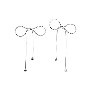Reffeer Solid 925 Sterling Silver Bow Drop Earrings Dangle for Women Teen Girls Bowknot Dangle Earrings Studs (A-Silver)