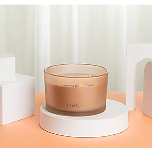 SCENTALGIA Scented Soy Candle Jar with Sandalwood, Bergamot, Jasmine Fragrance - 3 Wick Large Candles with Long-Lasting 55 Hours Burn Time - Perfect for Home, Office, Spa, Yoga, Meditation & Gifts
