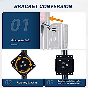 FZZD 2000lbs Trailer Jack with Wheel, Heavy Duty Swivel Boat Trailer Jack, 12" Lift, for RV Boat