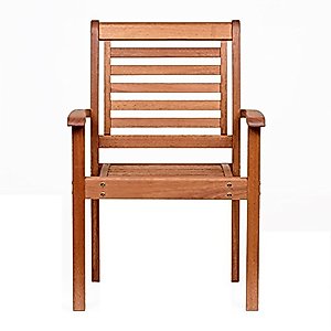 Amazonia Stackable Eucalyptus Chair Light Brown 23Lx25Wx35H