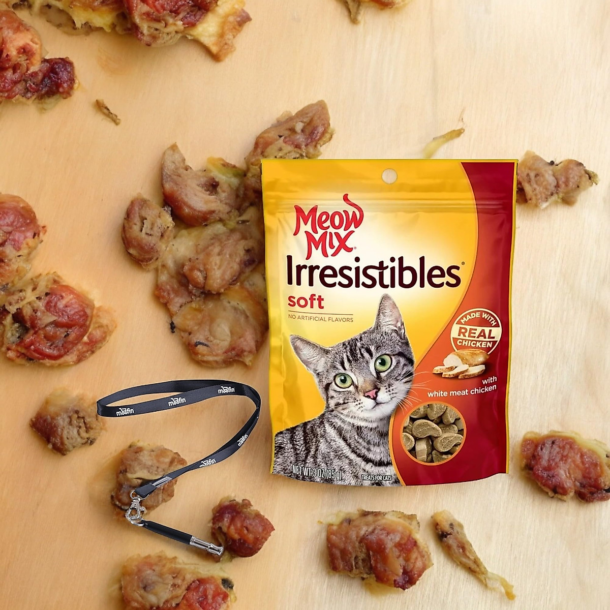 moofin Soft Cat Treats, Savory Chicken Flavor, 3 oz - Bundle SS Pet Training Whistle, Ideal for Positive Reinforcement Training, Delicious Snacks for Felines [Pack of 3]