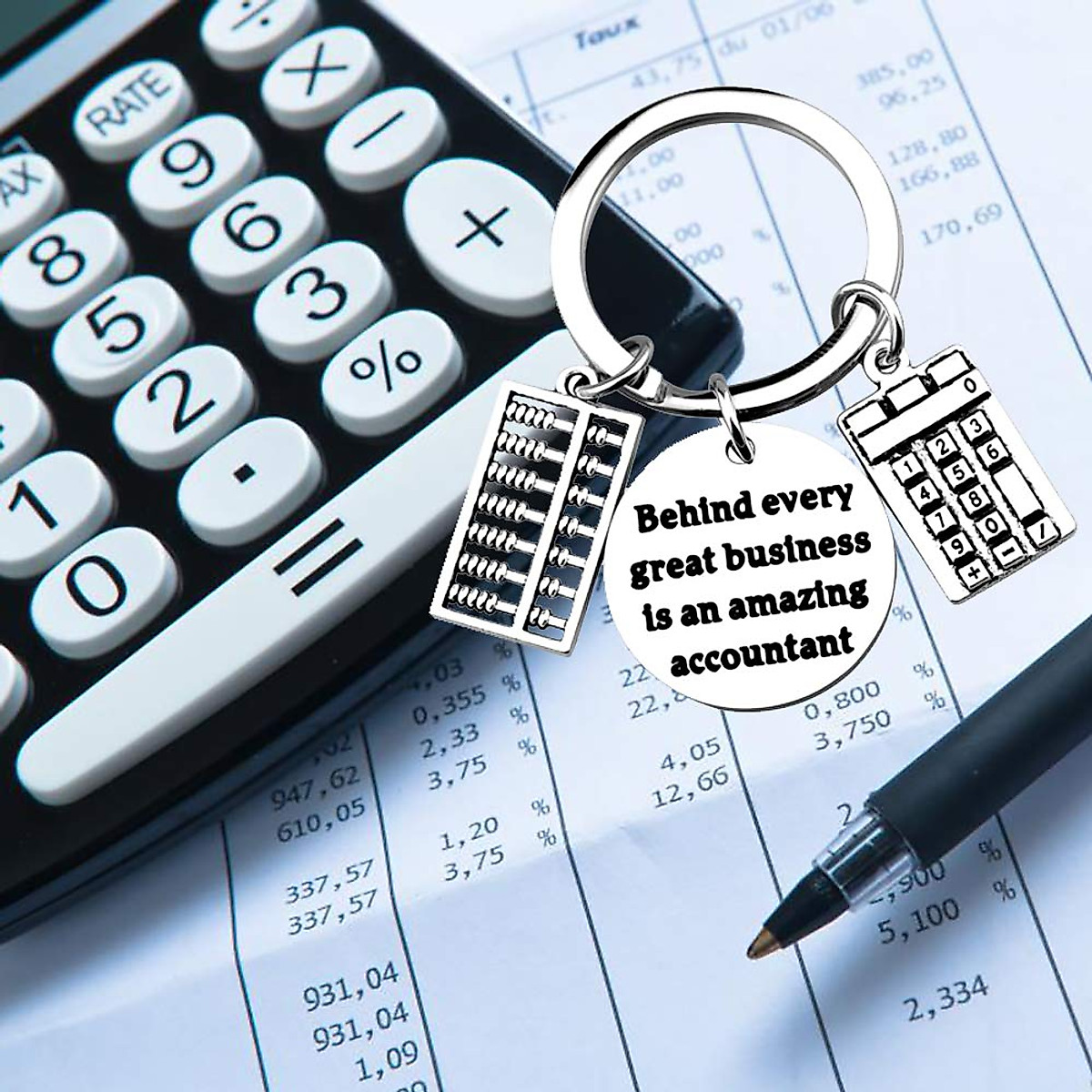 FUTOP Accountant Gifts Behind Every Great Business Is an Amazing Accountant Keychain Accountant Graduation Gift CPA Keychain(accountant keychain)