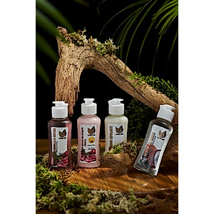 NATURAL SANT - Body Care Products, Everyday Essentials Set - 4 piece kit including hair shampoo & conditioner, body creamy scrub & coconut oil, all natural ingredients, Travel Size