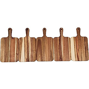 ZeQi Acacia Wood Cutting Board with Handle 13.7''X7'' / Charcuterie Board/Serving Board/Cheese, Bread, Vegetables & Fruits Serving Board (Rectangular)