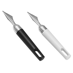 VILLCASE Fruit Carving Knife, Stainless Steel Fruit Carving Fruits Diy Graver Food Craft Engraving Cutting Tool Diy Food Carving Mold For Home Kitchen 2pcs