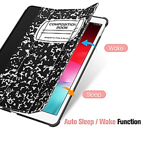 Fintie Case for iPad Air (3rd Gen) 10.5" 2019 / iPad Pro 10.5" 2017 - [SlimShell] Ultra Lightweight Standing Protective Cover with Built-in Pencil Holder, Auto Wake/Sleep (Composition Book)