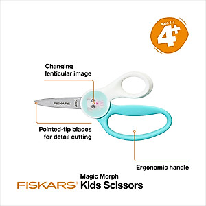 Fiskars Kids Scissors Magic Morph Pointed-tip, 5 Inch, Mermaid