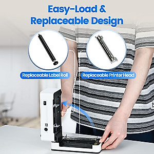 BPXX Bluetooth Thermal Label Printer 4×6, Shipping Label Printer for Small Business, Desktop Label Printer Support Android/iPhone/Windows, Compatible with Shopify, Ebay, USPS, Amazon, Etsy, D463B