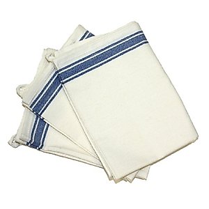 Aunt Martha's 18-Inch by 28-Inch Package of 3 Vintage Dish Towels, Blue Striped (PKSTB)