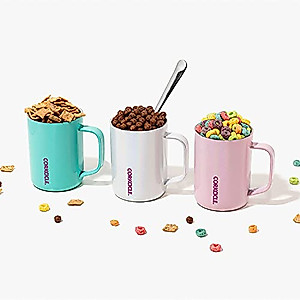 Corkcicle 16 Ounce Coffee Mug Triple Insulated Stainless Steel Cup with Clear Lid and Silicone Bottom for Hot Drinks, Prismatic