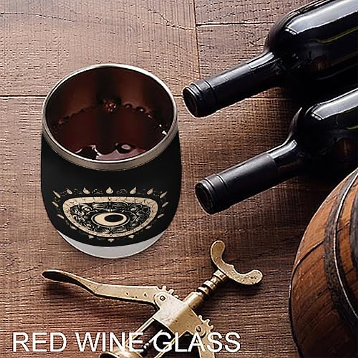 OPTKSNCU 304 Stainless Steel Insulated Cup with Lid, Sun And Moon Together Print Durable, And Easy to Clean – Ideal for Home, Office, And Gift Giving