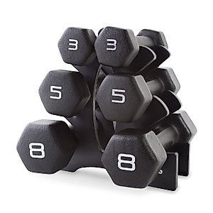 CAP Barbell Neoprene Dumbbell Set with Rack, 32 Pounds,Black