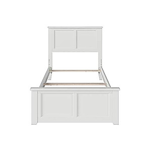 AFI Madison Twin Traditional Bed with Matching Footboard and Turbo Charger in White