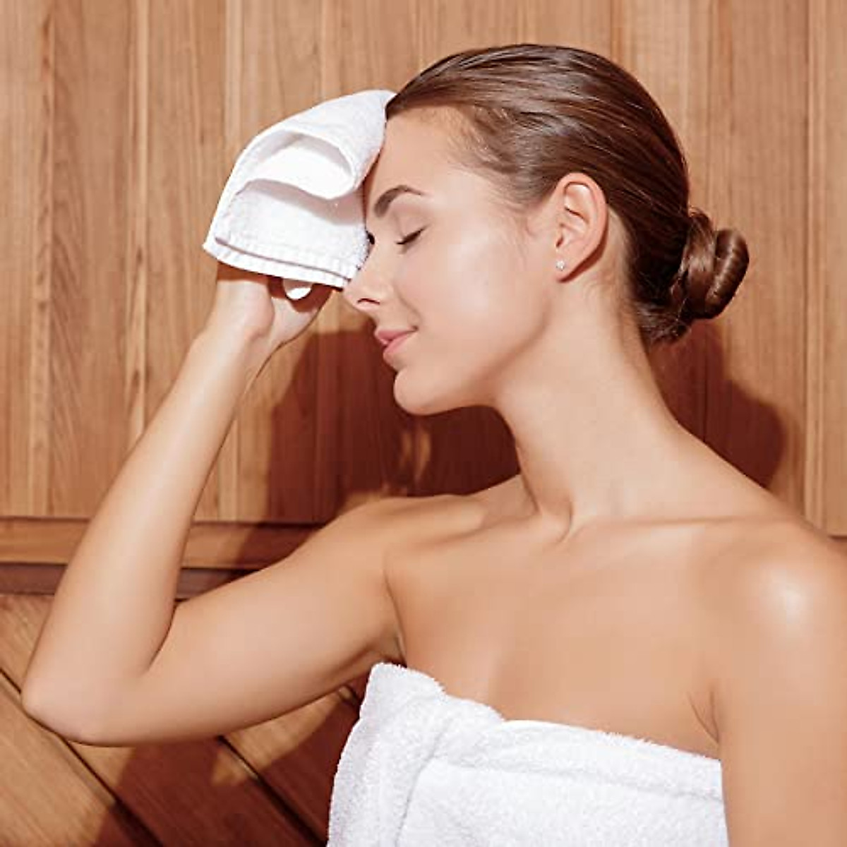 Towel and Linen Mart 100% Cotton - Wash Cloth Set - Flannel Face Cloths, Highly Absorbent and Super Soft Feel Fingertip Towels (White Pack of 12)