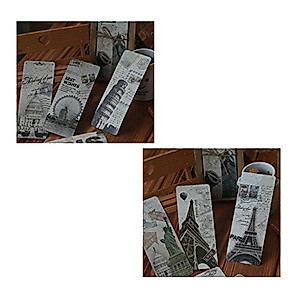AKOAK 30 Piece Set Vintage European Scenes Retro Old Travel Postcard Bookmarks,Note Pads,Memo Pads