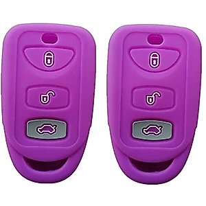 Smart Key Fob Covers Case Protector Keyless Remote Holder for 2006-2019 Hyundai Elantra Genesis Sonata Kia Sorento Forte Optima.Purple