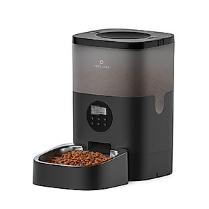 PETLIBRO Automatic Cat Feeder, Automatic Cat Food Dispenser with Timer Interactive Voice Recorder, Auto Cat Feeder with 1-4 Meals Control Dry Food, Black Transparent