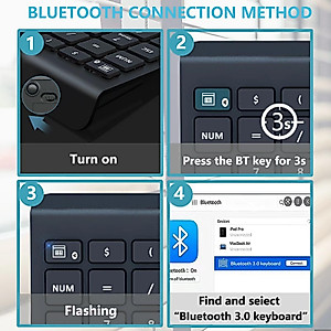 Bluetooth Number Pad for Laptop, Wireless Numeric keypad, 28 Keys Numpad Number Keypad Bluetooth 10 Keys Number Pad for Laptop, MacBook Air/Pro, iMac, Surface Pro, etc