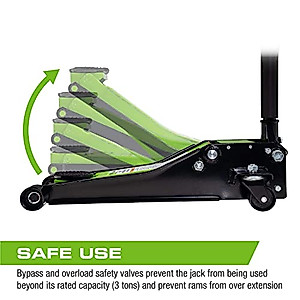 Arcan 3 Ton (6,000 lbs.) Steel Floor Jack Quick Rise Dual Piston Pump Low Profile, Car Jack, Truck Jack, Service Jack, Farm Jack (A20002_A20003)