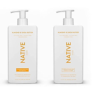 Native Shampoo and Conditioner Set | Sulfate Free, Paraben Free, Dye Free, with Naturally Derived Clean Ingredients| 16.5 oz (Almond & Shea Butter, Strengthening), 1.31 pounds