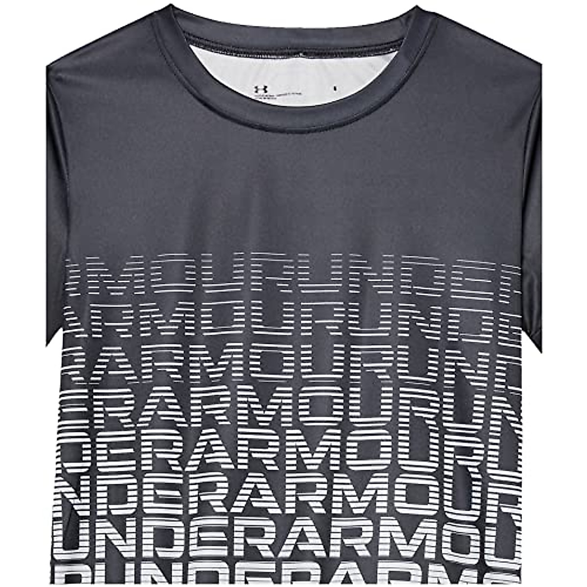 Under Armour Boys' Short Sleeve Shirt, Crewneck, Lightweight and Breathable, Black S21, 5