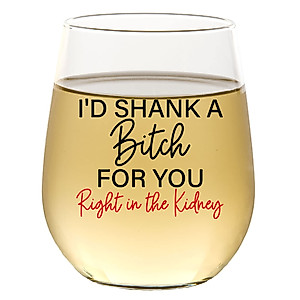 Friend Gifts for Women | Funny Wine Glass for Women | Humorous Gifts for Birthday Gifts for Friends Female | Cute Christmas Friendship Gifts Ideas for Women Funny Going Away Gifts | 15 oz Stemless