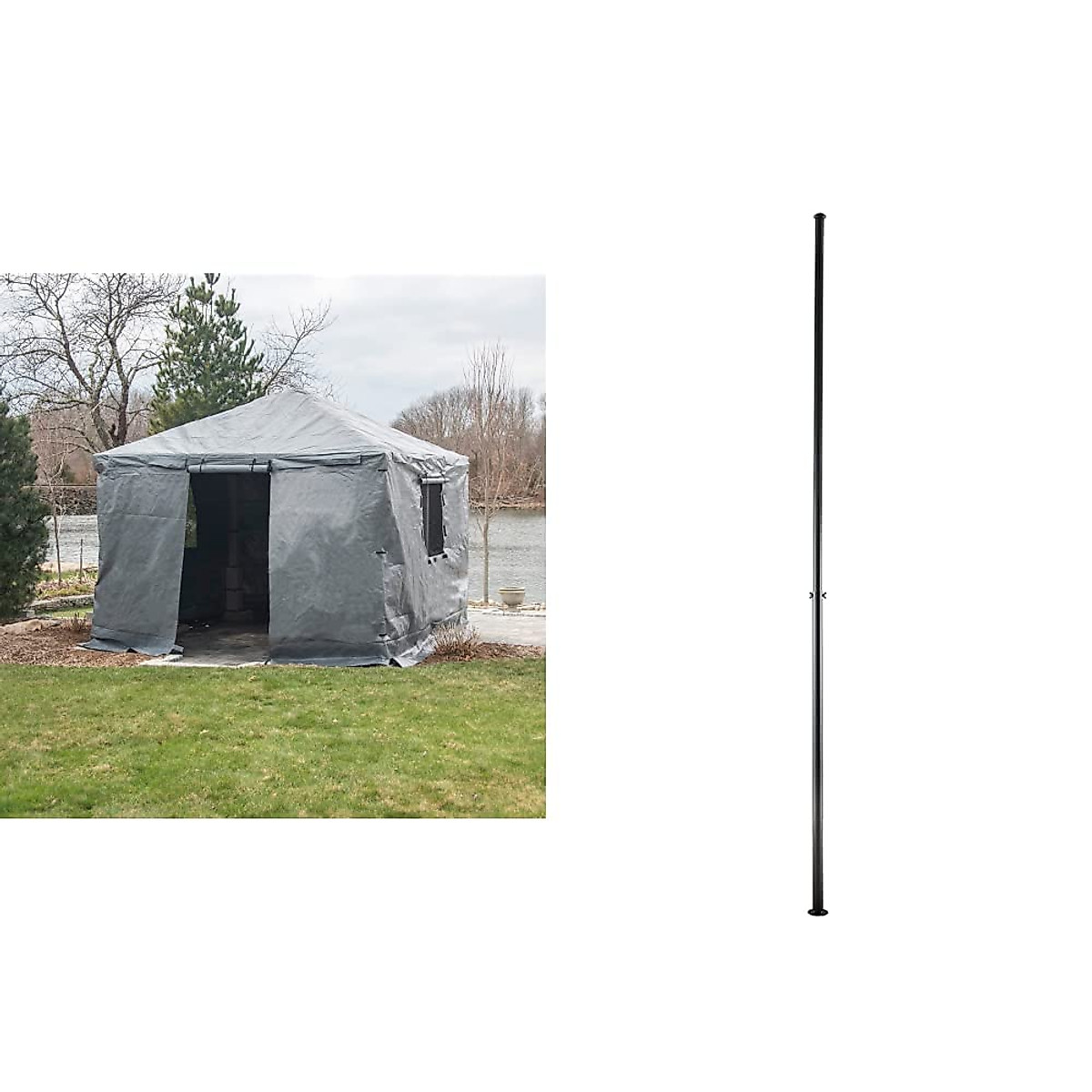 Sojag Accessories 12' x 12' Universal Winter Cover Plus for Outdoor Sun Shelters and Gazebos and Winter Support Post, Grey