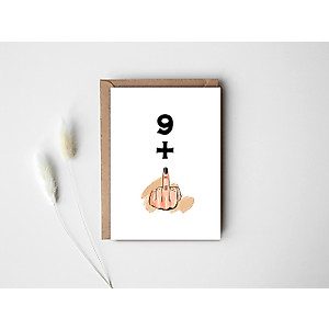 Funny 10Th Birthday Card - 9+1 Women Or Men - Sweet 10 Years Old Birthday Gift - Gift Perfect For Husband Wife Brother Sister
