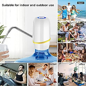DIOP 5 Gallon Water Pump Dispenser | Electronic Automatic Drinking Water Pump | USB Charging Silicone Portable Water Bottle Pump for Kitchen | Automatic Water Dispenser | Office | Gym | Picnic