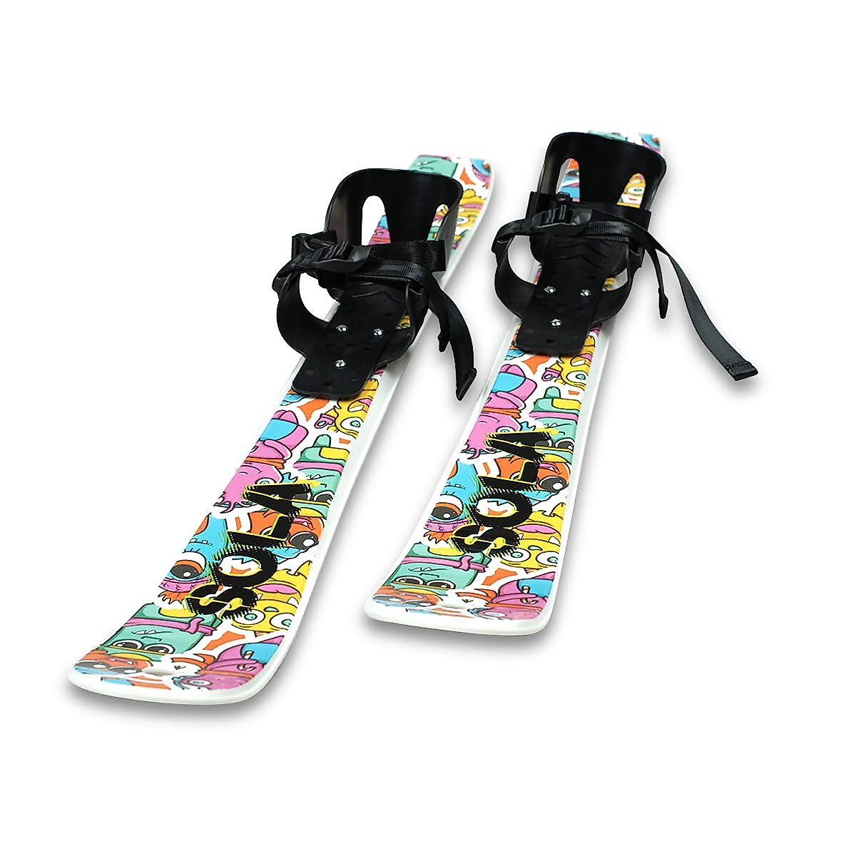 SOLA Winter Sports Kid's SLKS103 Beginner Snow Skis and Poles with Bindings Age 3-4 (Gaggle)