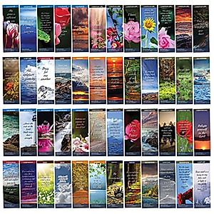 Bookmark Scripture Cards - Pack of 100 Variety Bible Memory Verse Cards | Popular, Encouraging Verses with Full Color Graphics | Useful Handouts for Faith Building, Sunday School, or Daily Life