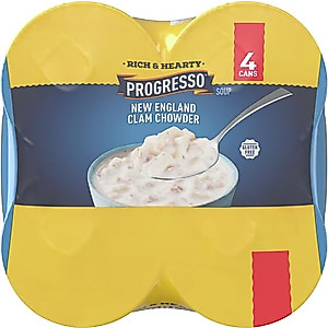Progresso Rich & Hearty, New England Clam Chowder Soup, 18.5 oz., 4 Pack