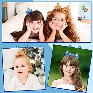 Bicllcsdd Dog Birthday Party Supplies，Blue Party Decorations Ears Hair Bow Clips for Kid, Boys and Girls Halloween Costume Accessories Animal Cosplay (4 PCS)